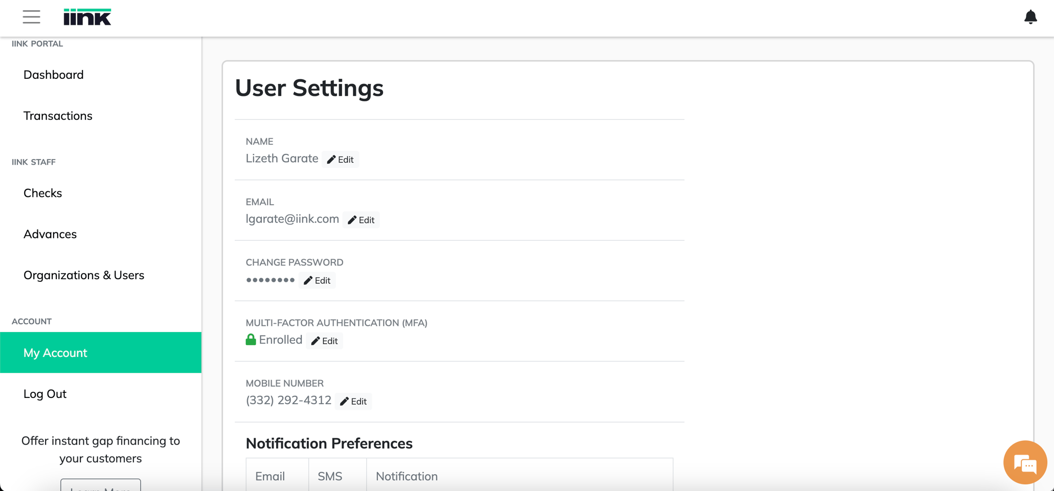 How to log into the iink app and enable MFA