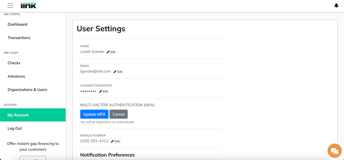 How to log into the iink app and enable MFA